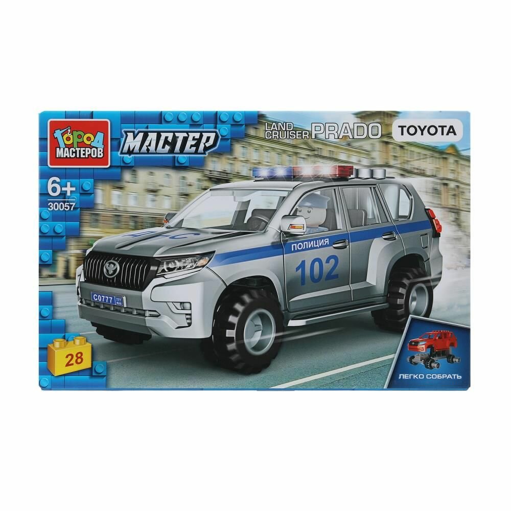 Конструктор тойота ленд крузер прадо полиция, 28 дет. Город мастеров