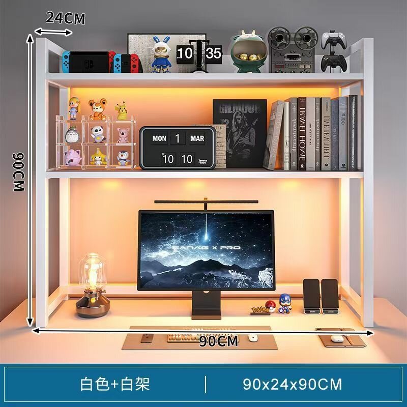 Надстройка на стол "Настольная Прямая", каркас из металла, цветБелый. 90x24x90 см