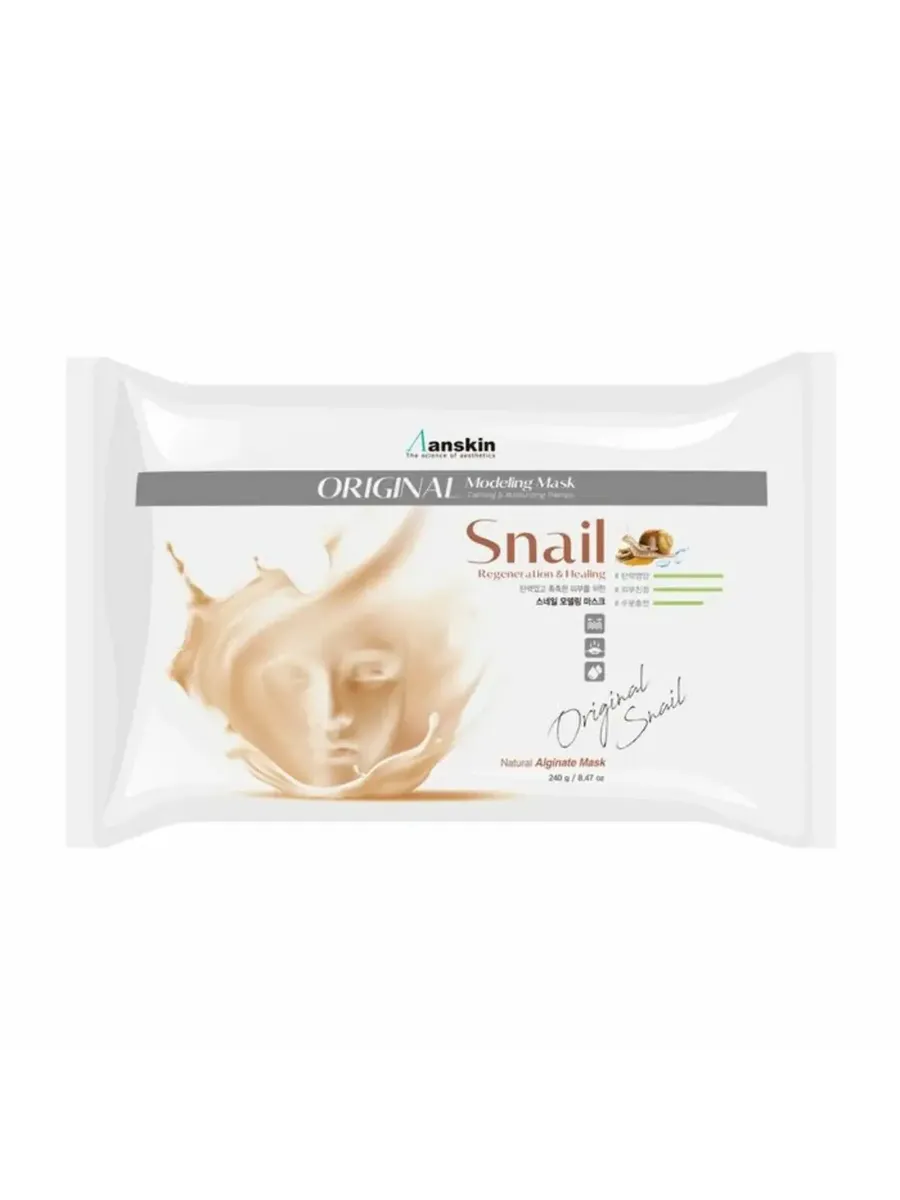 Маска Anskin Snail Modeling Mask, Альгинатная с муцином улитки, 240 г