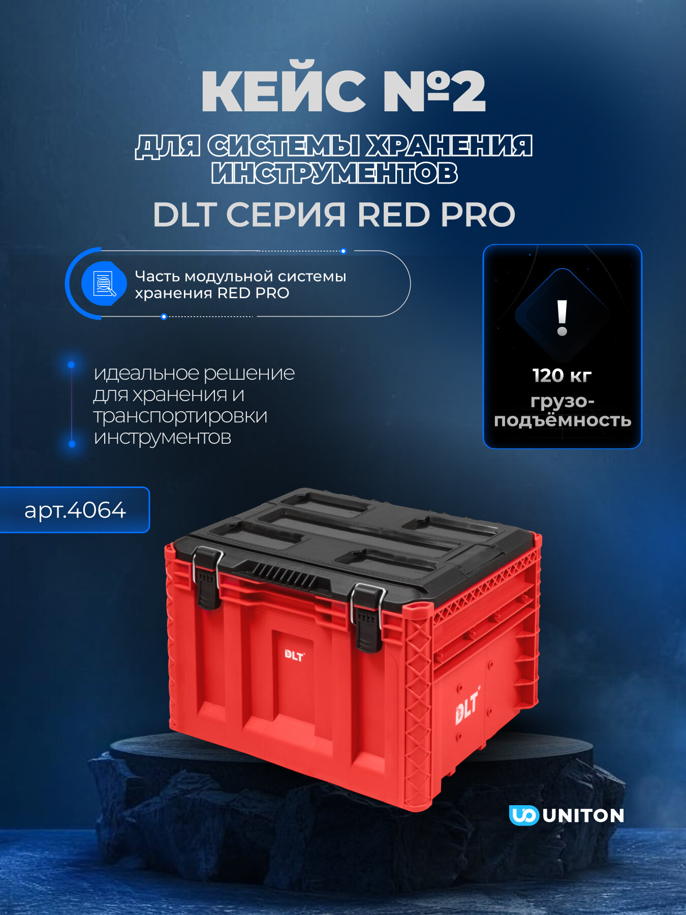 Кейс №2 для системы хранения инструментов DLT серия RED PRO, арт.4064