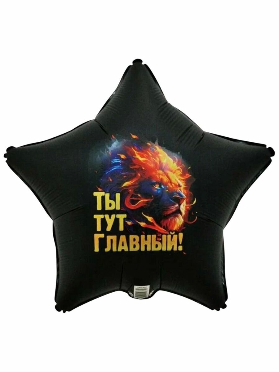 Воздушный шар фольгированный Ты ТУТ главный Лев 45 см.