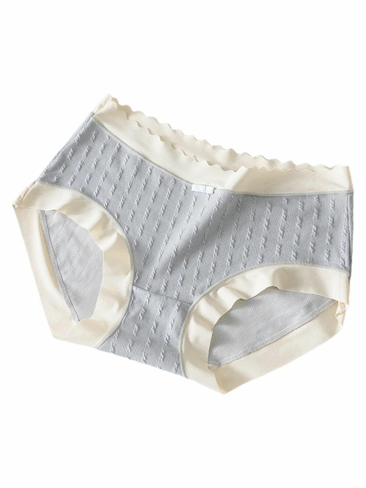 Женские хлопковые трусики с рюшами и бантиками, кислородный синий - M