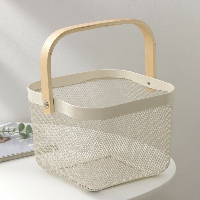 Корзинка универсальная LaDоm, 26,5×25,5×18 см, цвет белый, 6961916