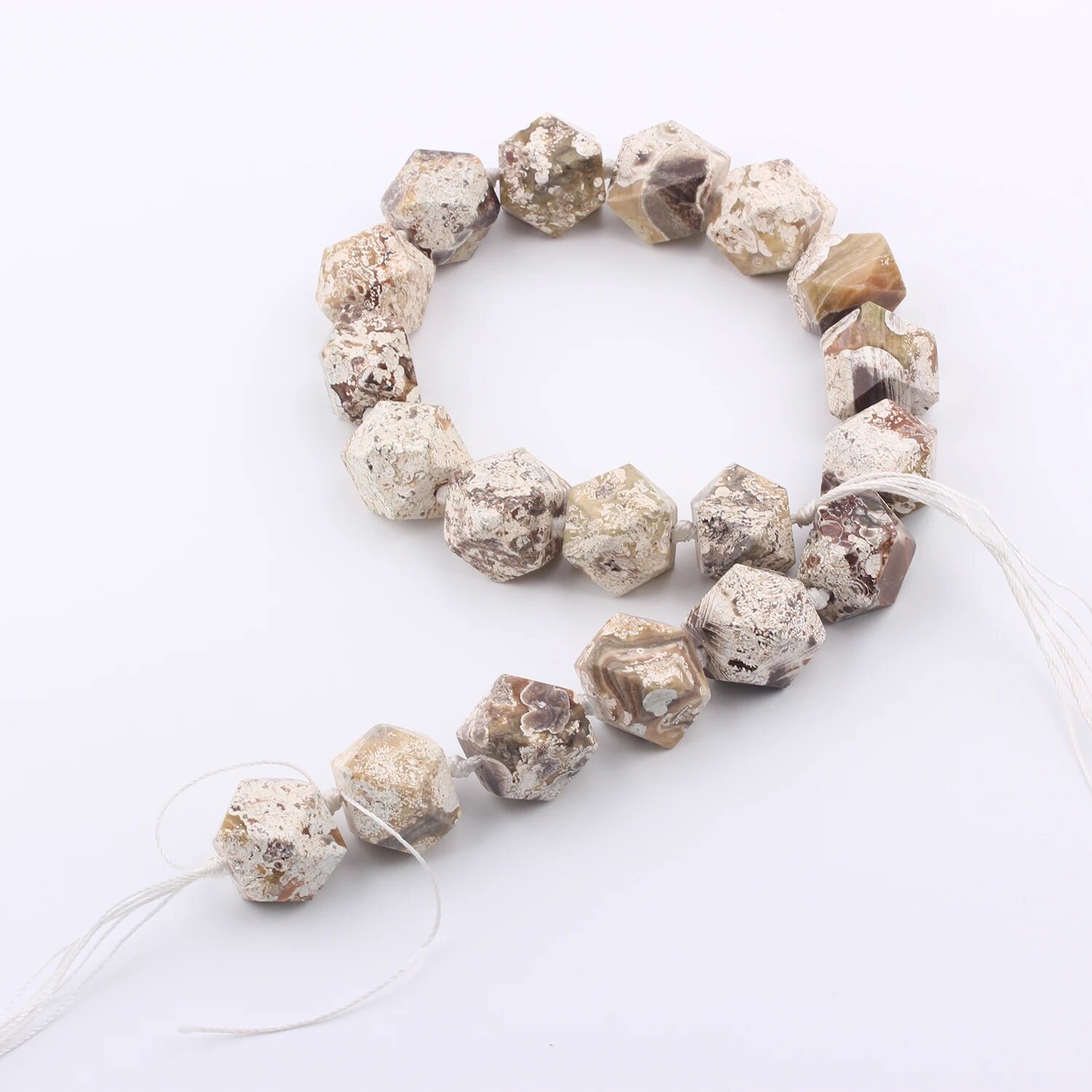 Бусины из натурального океанского агата YAMMY, Бежевый