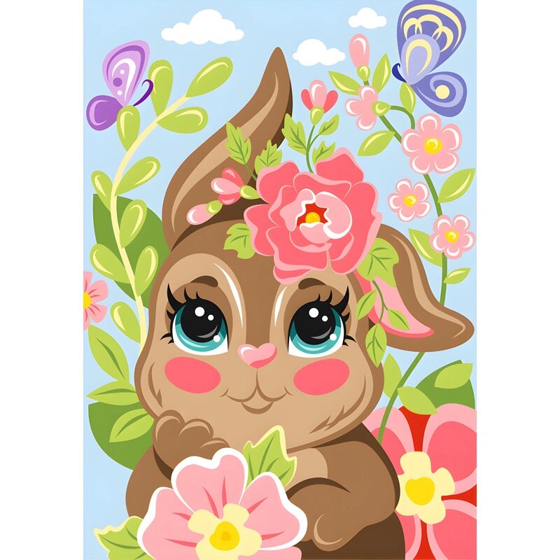 Картина по номерам для малышей Весенний зайчик, Ркн-061