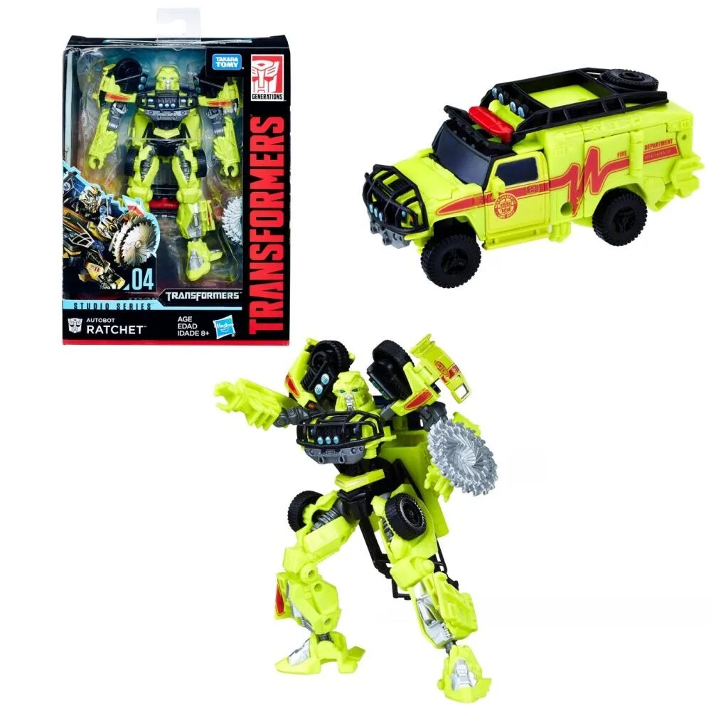 Трансформеры Hasbro Игрушка Studio Series Deluxe Transformers SS04 Autobot Ratchet 5,5 дюйма (14 см) E0744