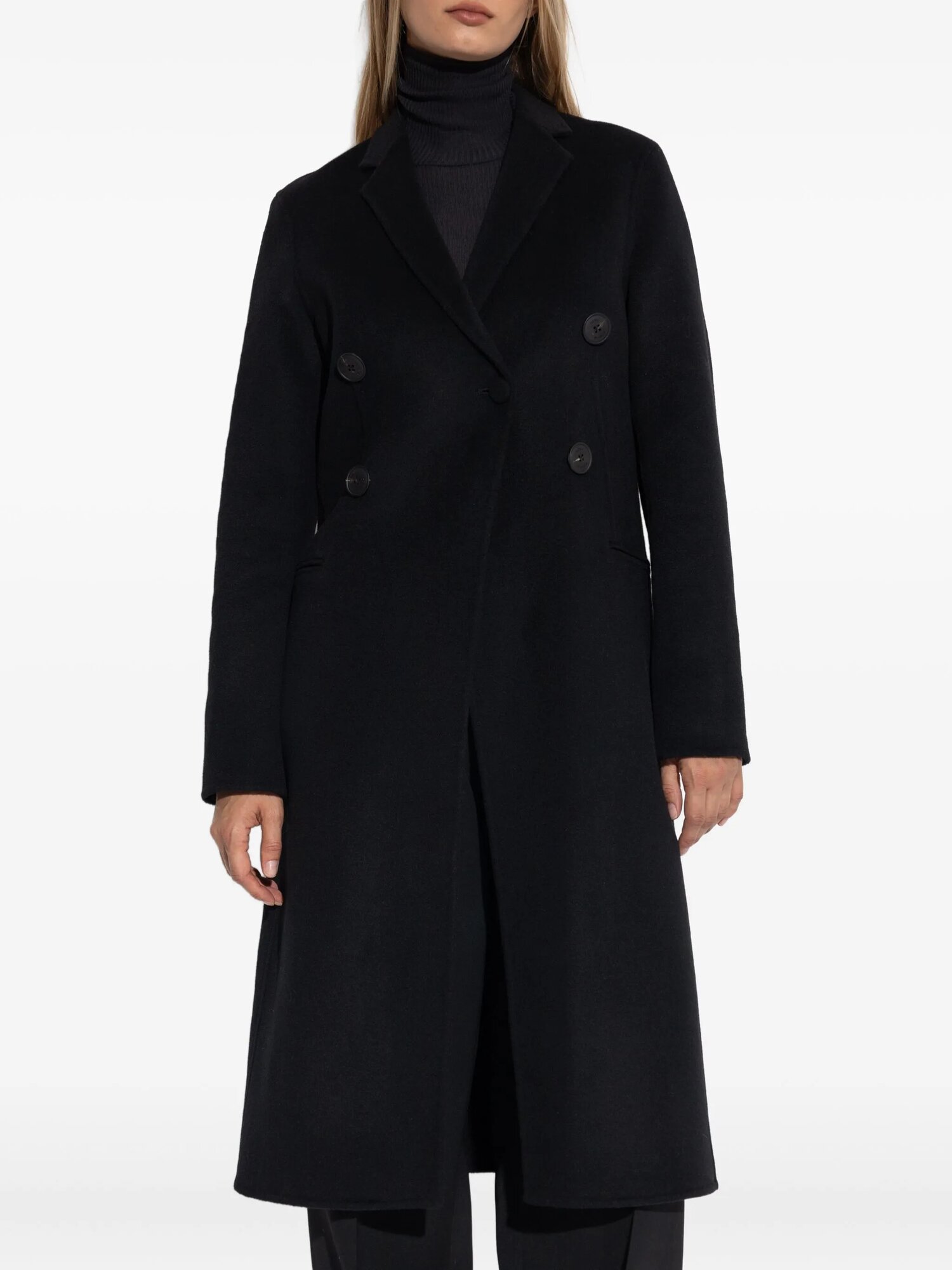 Пальто Tory Burch Double-breasted wool coat, размер 8, черный — фото 1