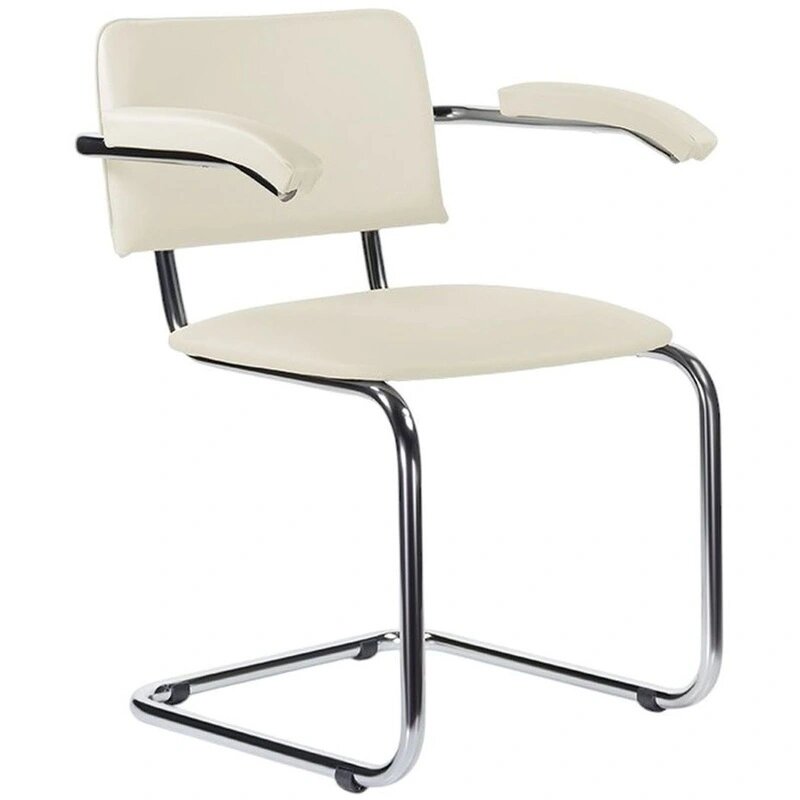 Стул UP_конференц Silwia Arm (Сильвия АРМ) каркас хром, к/з бежевый Z21
