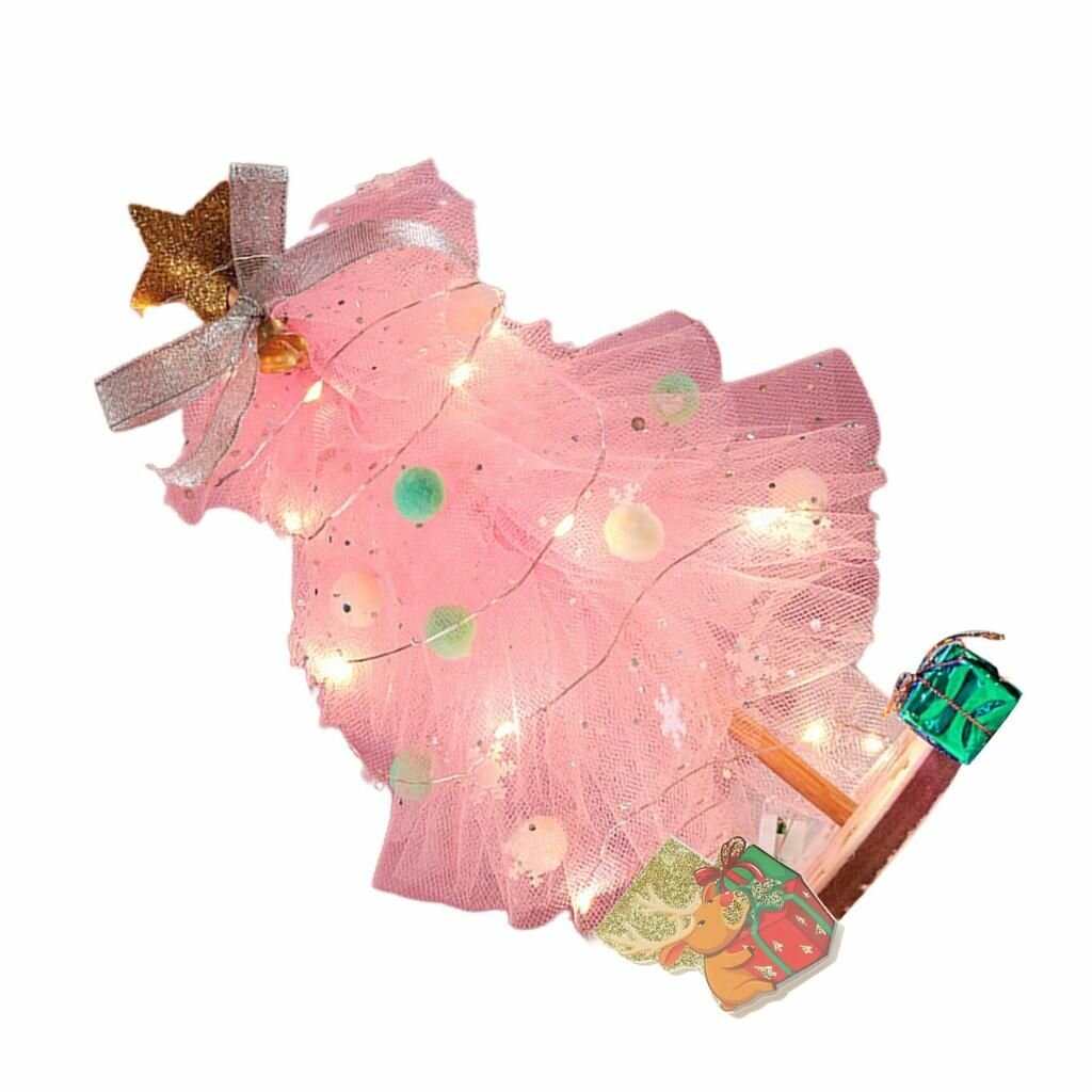 Светящиеся украшения Рождество (сетчатые, розовый теплый свет)