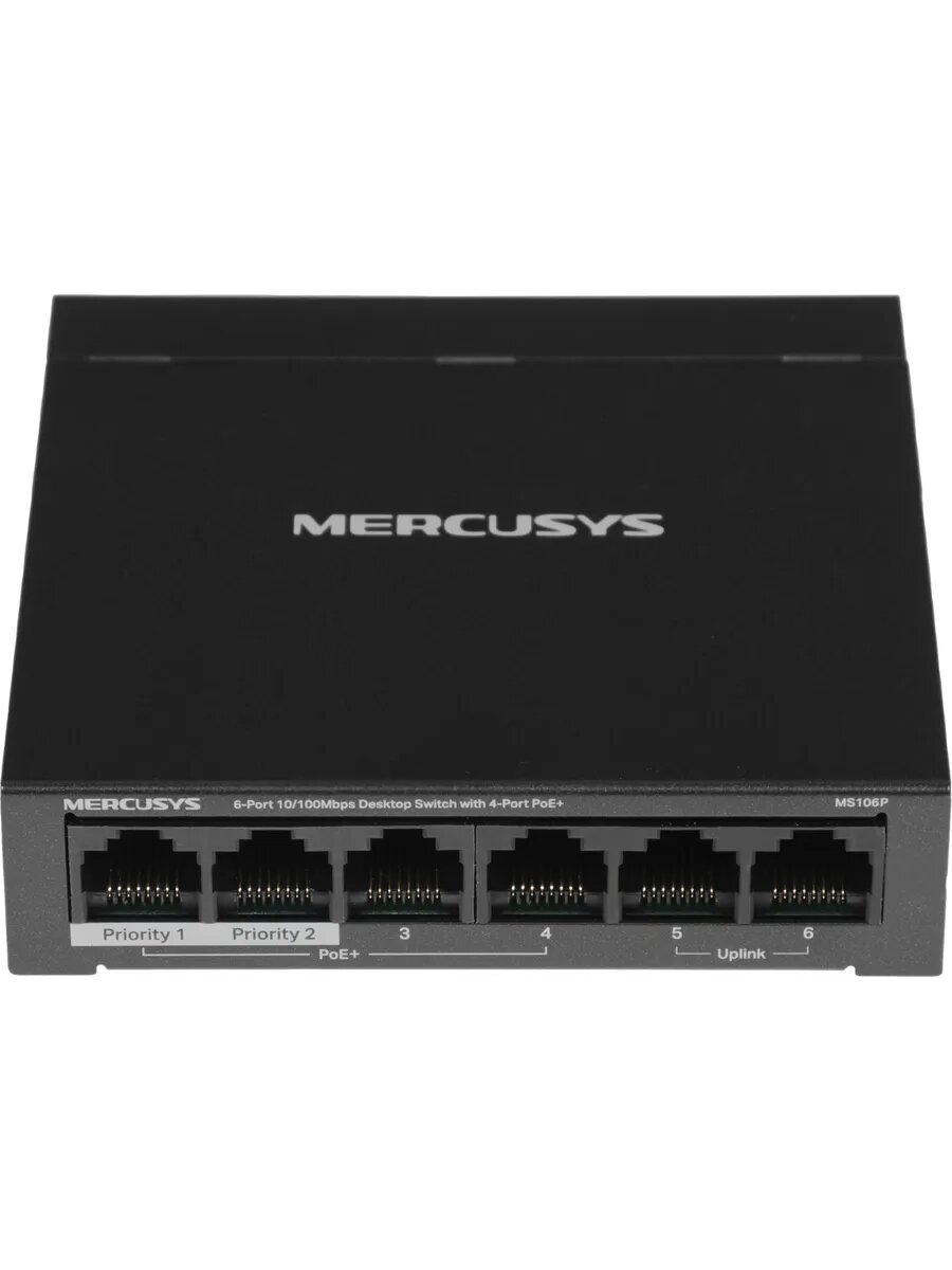 Коммутатор неуправляемый MS106P (L2) 6x100Мбит/с 4PoE+ 67W