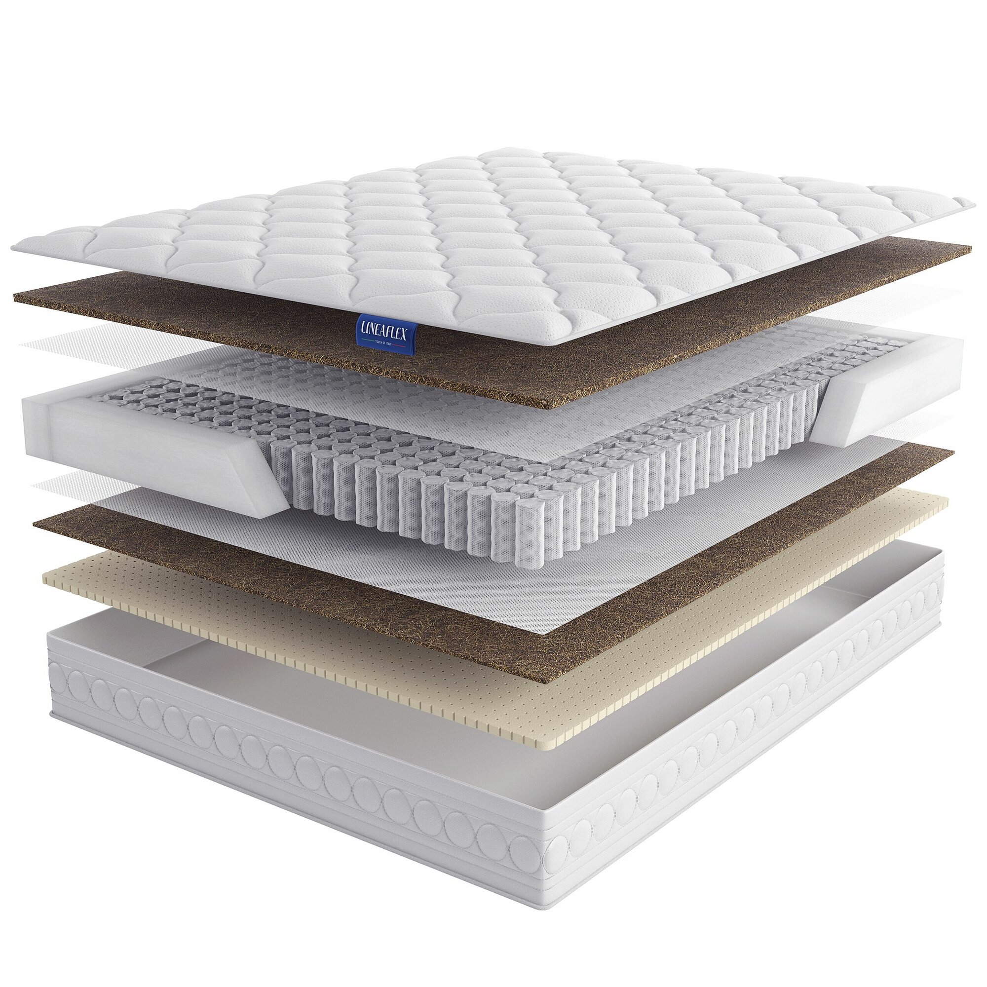 Матрас Lineaflex Prato 90х200 серии Online высота 22 см анатомический кокосовый латексный Независимые пружины