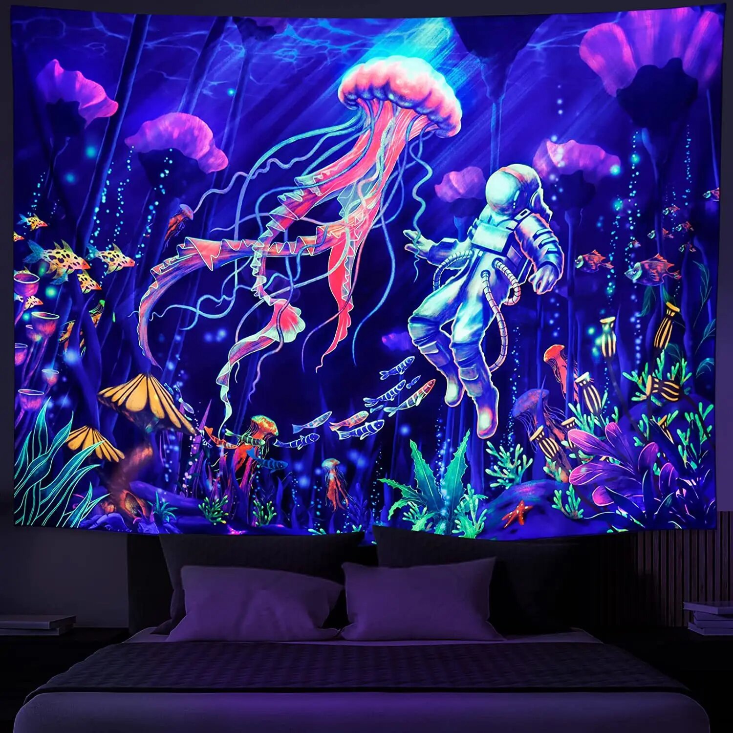 Флуоресцентный гобелен богемный психоделический