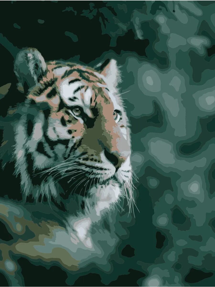 Картина по номерам 30x40 см тигр