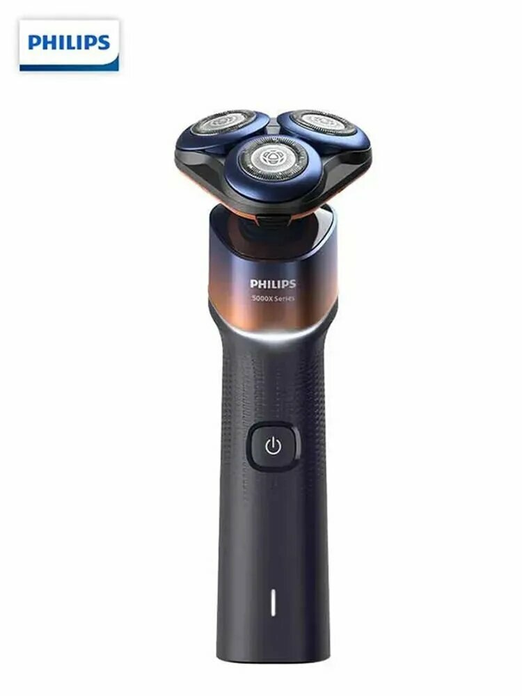 Электробритва мужская Philips 5000X Series, черно-оранжевая, SkinEase, IPX7