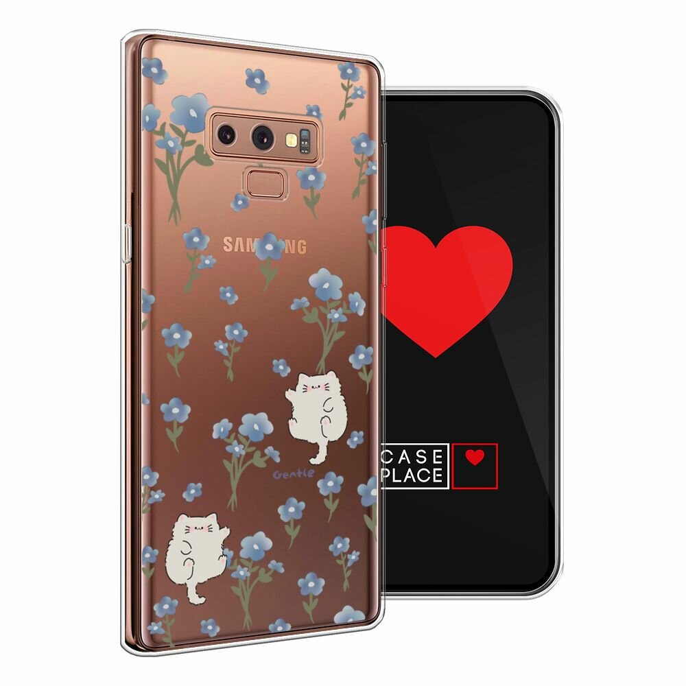 Чехол на Samsung Galaxy Note 9 / Самсунг Галакси Нот 9 с принтом "Gentle cats", прозрачный — фото 1