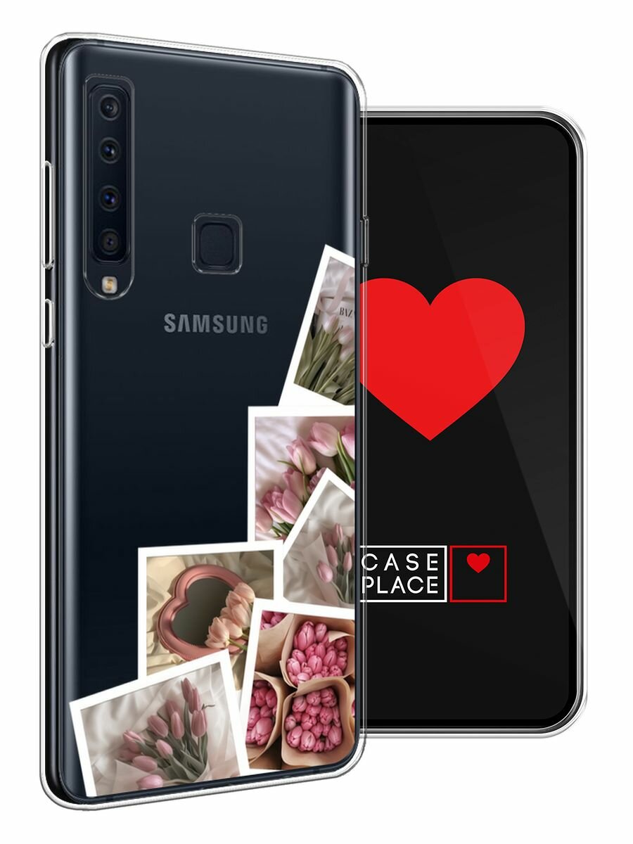 Чехол на Samsung Galaxy A9 2018 / Самсунг Галакси А9 2018 с принтом "Весенние фото - 8 марта", прозрачный — фото 1