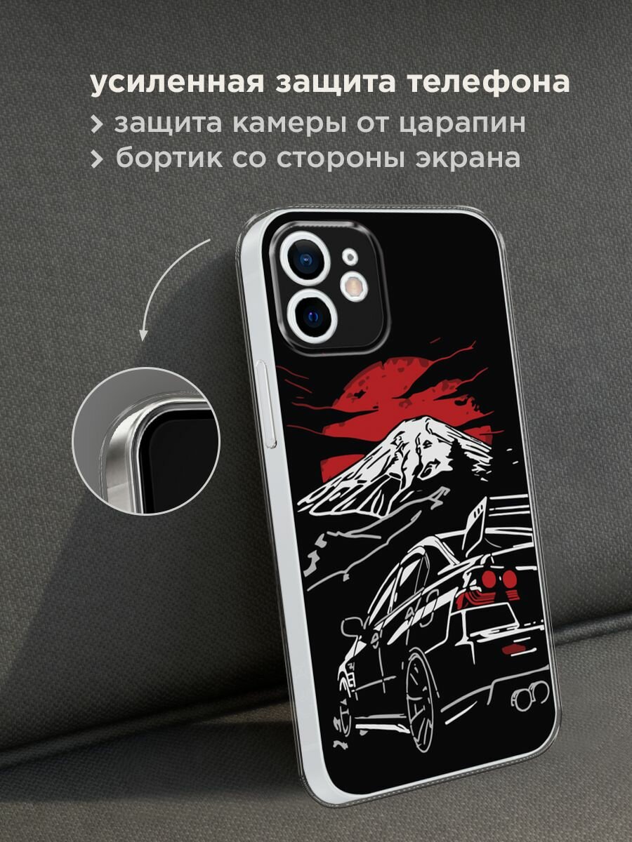 Чехол на Apple iPhone 12 mini / Айфон 12 Мини с принтом "Машина в горах JDM" — фото 1