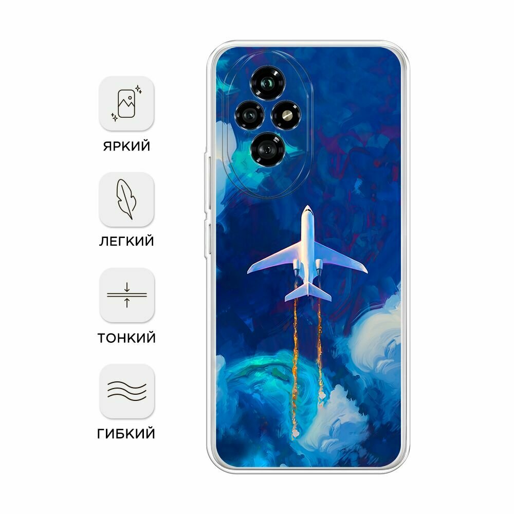 Силиконовый чехол на Honor 200 / Хонор 200 с принтом Самолет картина — фото 1