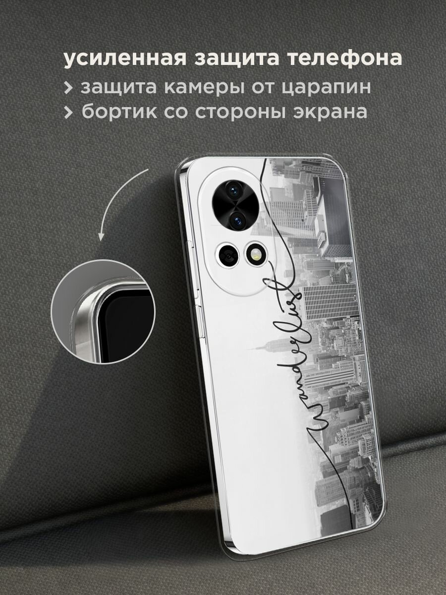 Чехол на Huawei Nova 12/Nova13 / Хуавей Нова 12/Нова 13 с принтом "Черно город" — фото 1