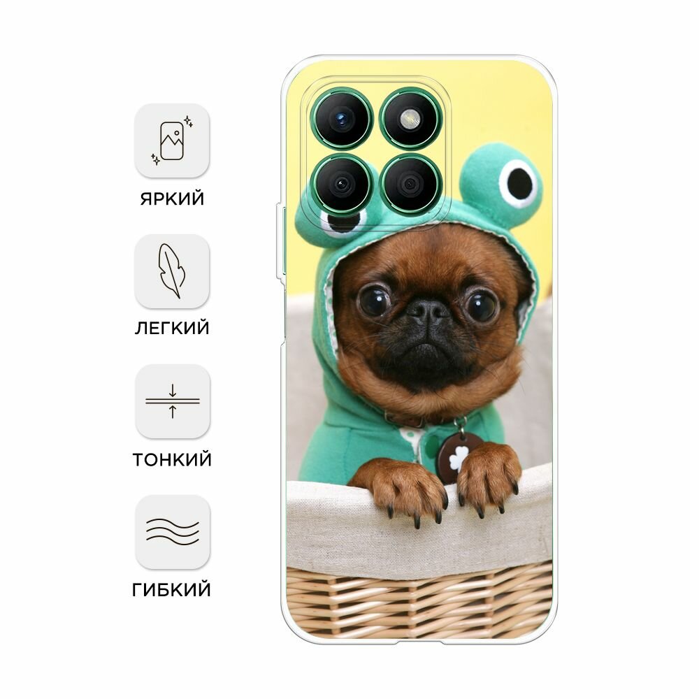 Чехол на Honor X8B / Хонор X8B с принтом Собачка в шапке лягушки — фото 1