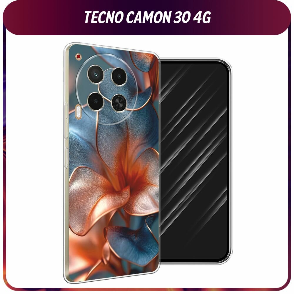 Чехол на Tecno Camon 30 4G / Текно Камон 30 4G с принтом "Жемчужные цветы"