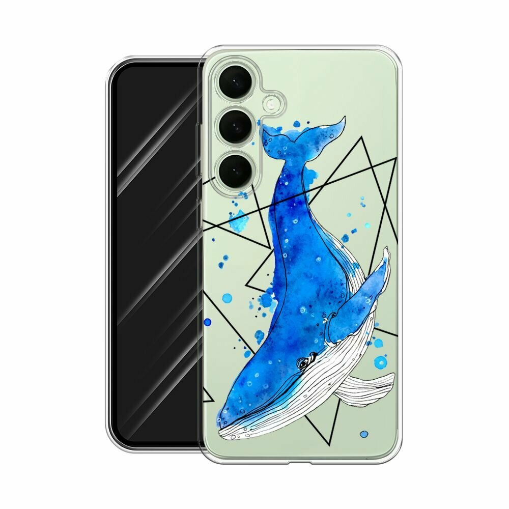 Чехол на Samsung Galaxy S25 Plus / Самсунг S25 Плюс с принтом "Кит графика", прозрачный — фото 1