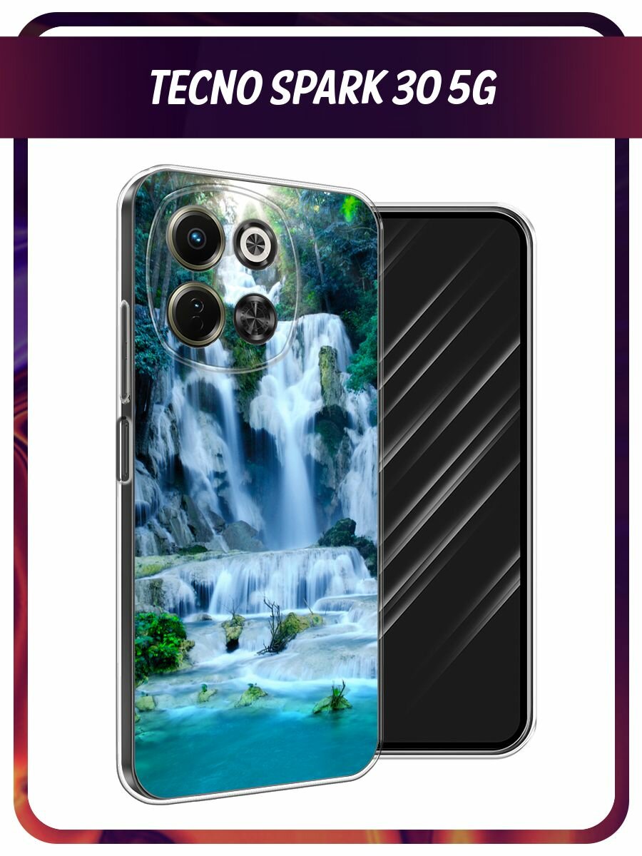 Чехол на Tecno Spark 30 5G / Текно Спарк 30 5G с принтом "Водопад 8"