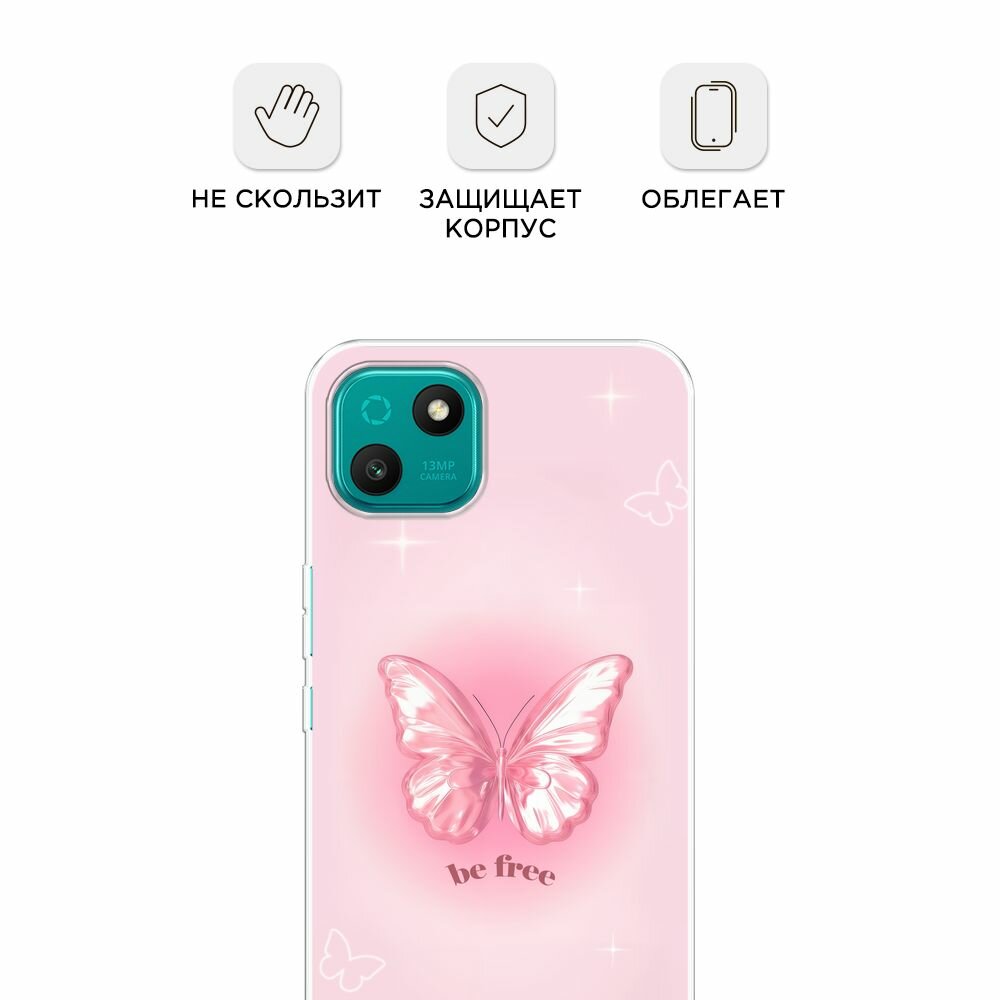Чехол на Wiko T10 / Вико Т10 с принтом "Be free butterfly 1" — фото 1