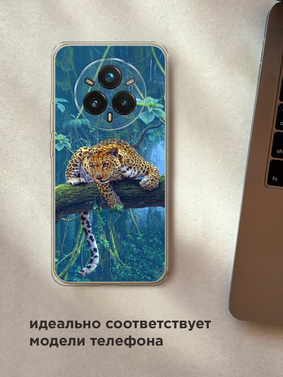 Чехол на Realme 14 Pro+ / Реалми 14 Про+ с принтом "Леопард охотник" — фото 1