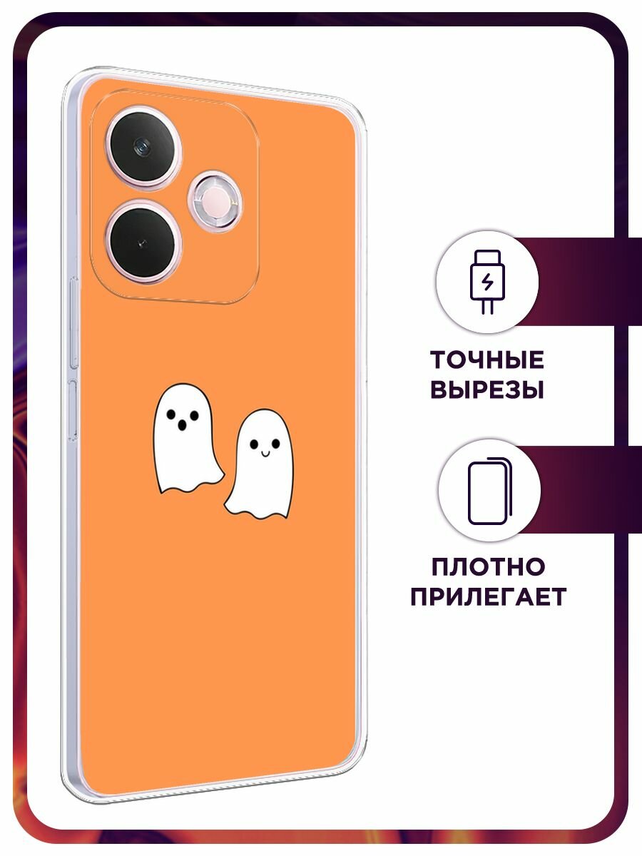 Силиконовый чехол на Oppo A5 Pro / Оппо А5 Про с принтом Cute ghosts — фото 1