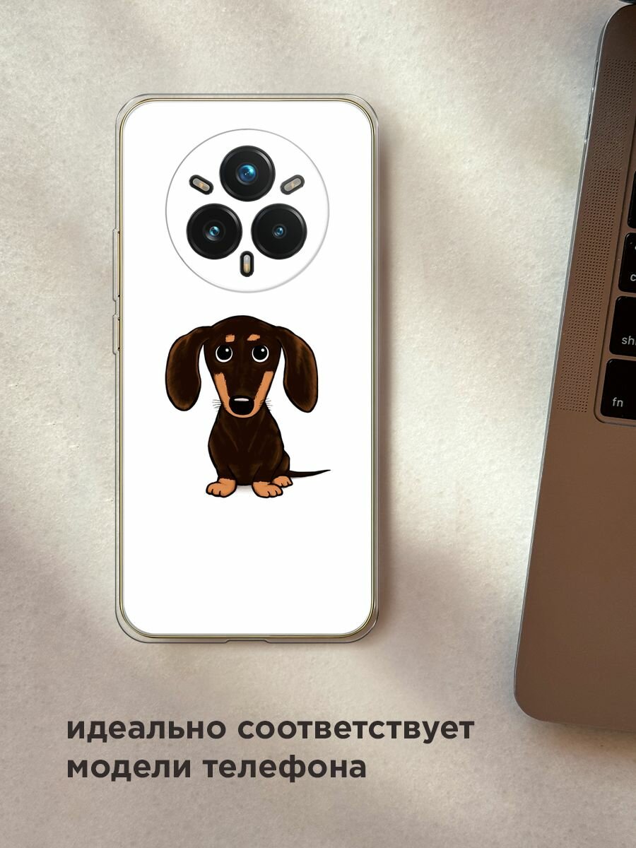 Чехол на Realme 14 Pro+ / Реалми 14 Про+ с принтом "Маленькая такса" — фото 1