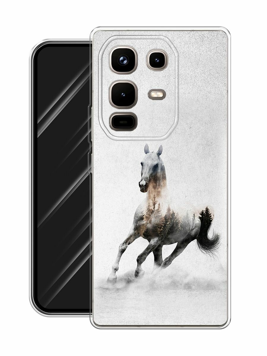 Чехол на Infinix Note 50 / Инфиникс Нот 50 с принтом "Лошадь лес" — фото 1