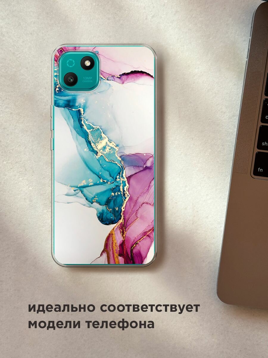 Чехол на Wiko T10 / Вико Т10 с принтом "Розовые разводы рисунок" — фото 1