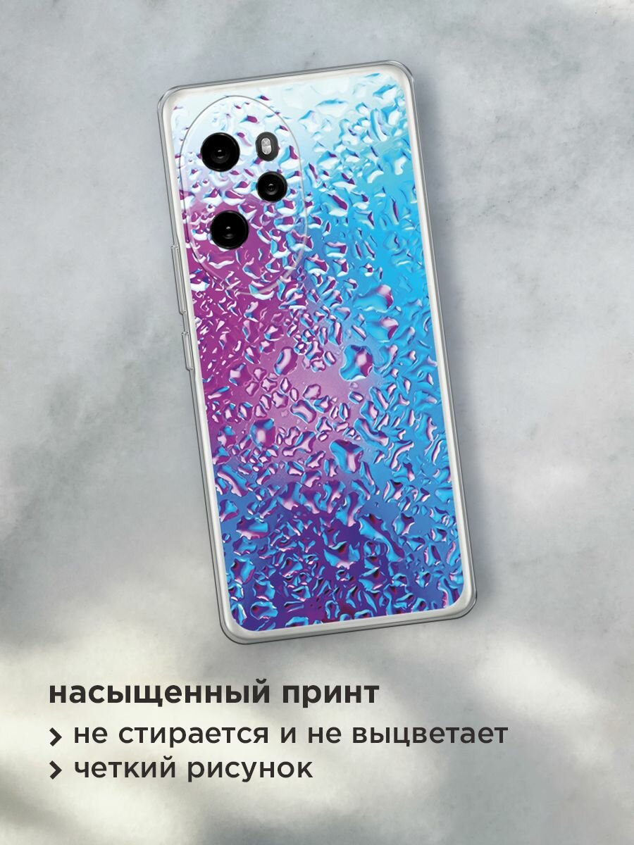 Чехол на Honor 100 Pro / Хонор 100 Про с принтом "Капли на стекле" — фото 1