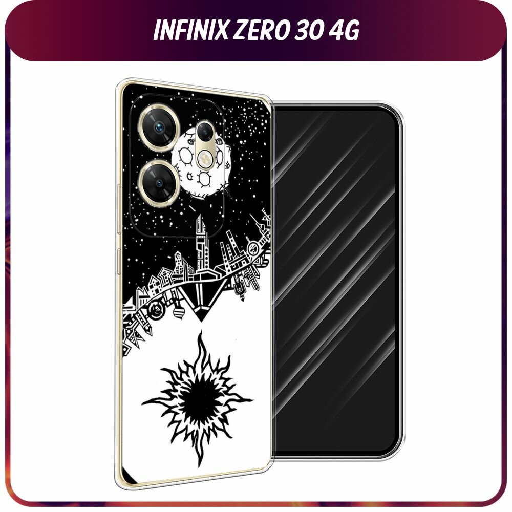 Чехол на Infinix Zero 30 4G / Инфиникс Зеро 30 4G с принтом "Инь янь геометрия"