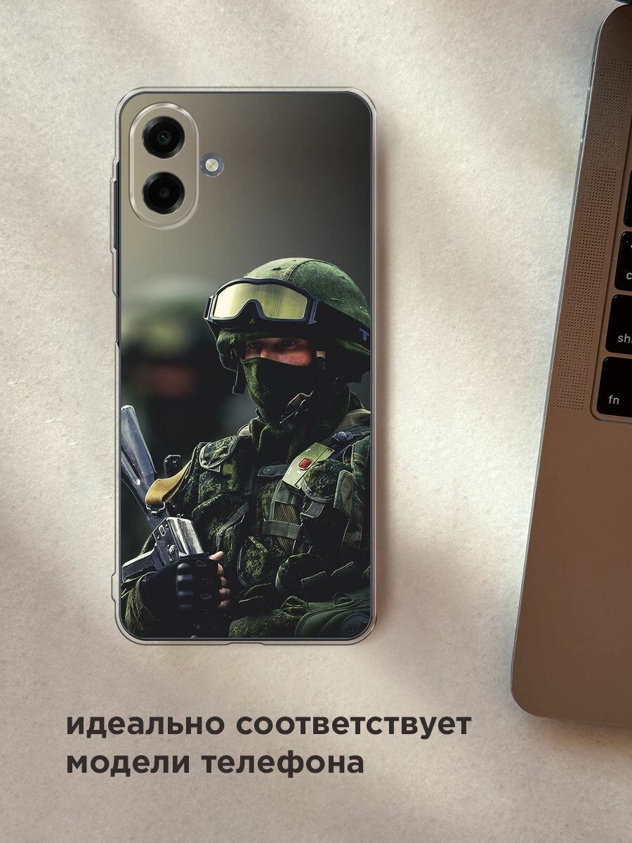 Чехол на Samsung Galaxy A07 / Самсунг А07 с принтом "Солдат" — фото 1