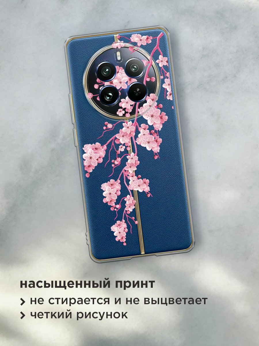 Чехол на Realme 12 Pro / Реалми 12 Про с принтом "Ветка сакуры 2" — фото 1