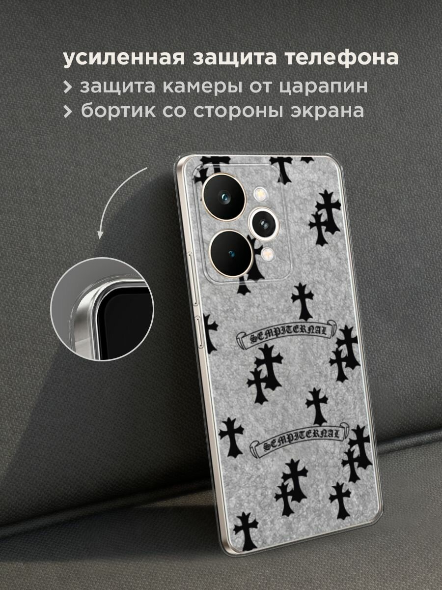 Чехол на Realme 15 Pro / Реалми 15 Про с принтом "Кресты паттерн 3" — фото 1