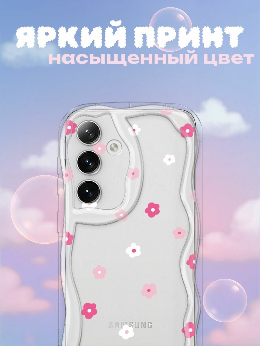 Чехол на Samsung Galaxy S24 / Самсунг S24 с принтом "Весенние цветочки рисунок" — фото 1