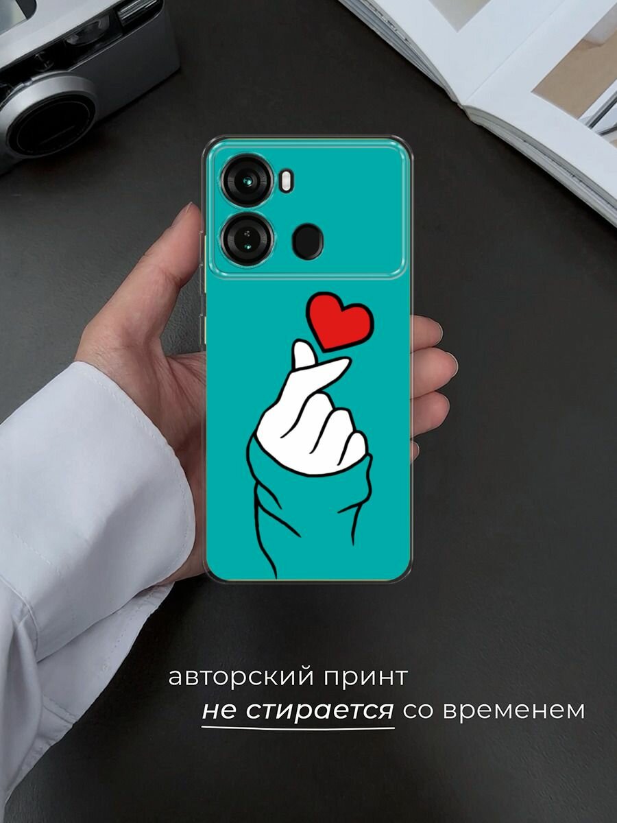 Силиконовый чехол на Itel P40 / Ител P40 с принтом "Маленькое сердечко" — фото 1