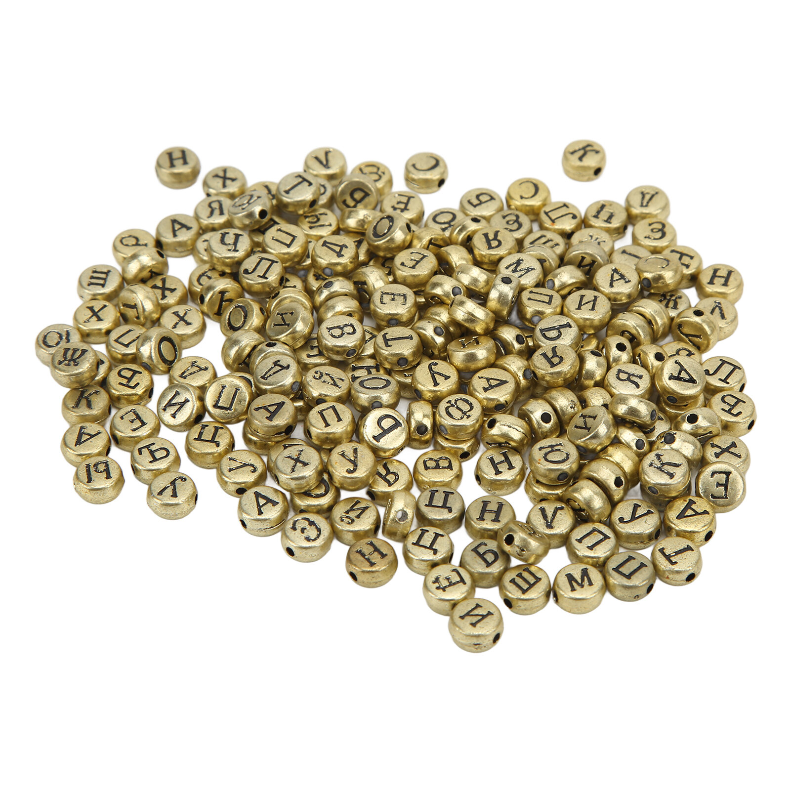 601 шт. бусины с буквами, белое золото, серебро, плоские бусины с русским алфавитом, универсальные, поделки, подарки