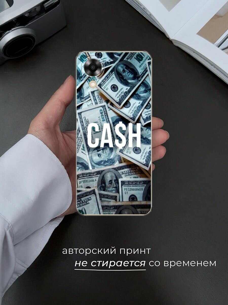 Силиконовый чехол на Oppo A17K / Оппо A17K с принтом "Cash" — фото 1