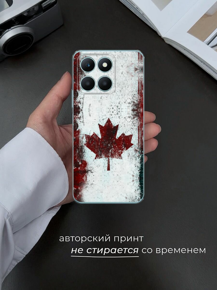 Силиконовый чехол на Honor X6A / Хонор X6A с принтом "Канада" — фото 1