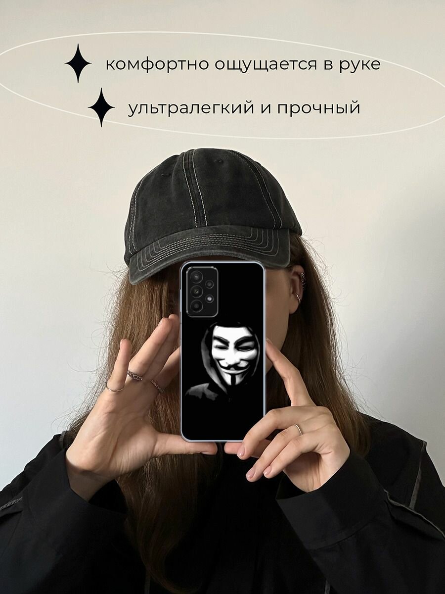 Чехол на Samsung Galaxy A23 / Самсунг Галакси А23 с принтом "Анонимус" — фото 1