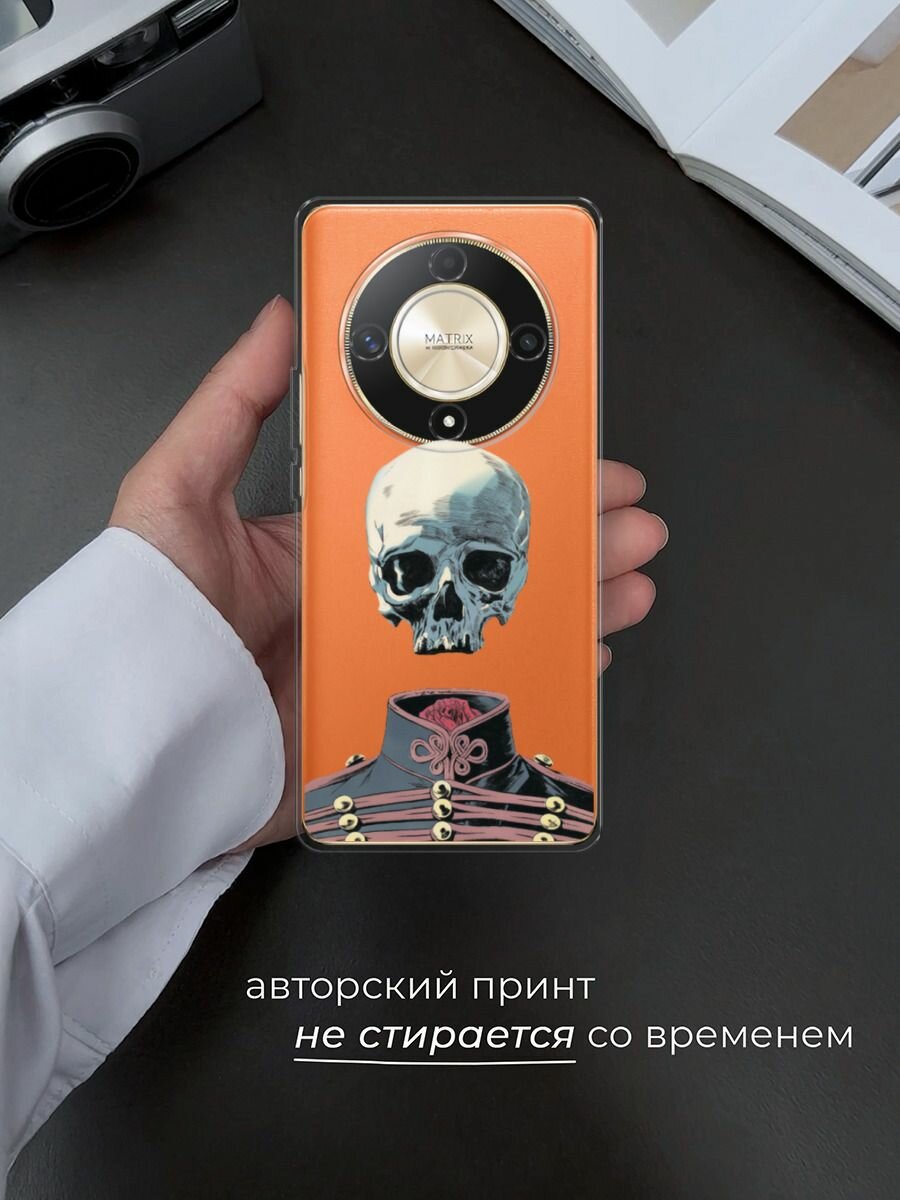 Чехол на Honor X9b / Хонор X9B с принтом "Гусар", прозрачный — фото 1