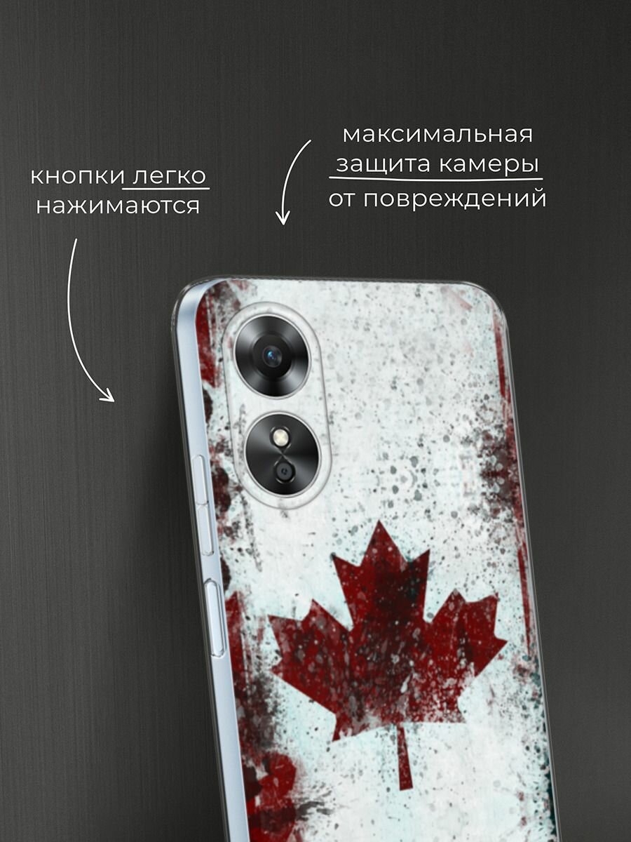Силиконовый чехол на Oppo A17 / Оппо A17 с принтом "Канада" — фото 1