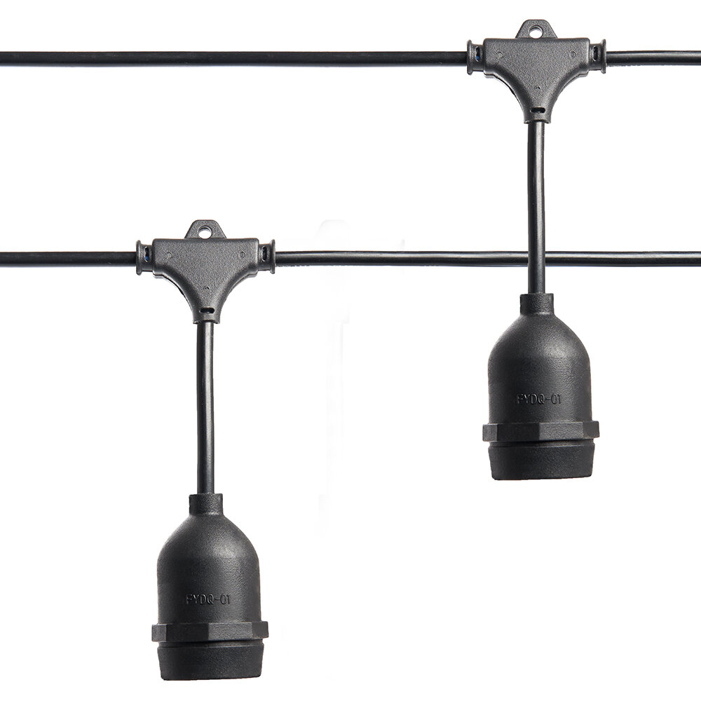 Гирлянда 25м FERON Белт-лайт 230V 50 E27 черный, шаг 50см, IP65, 1,5м шнур, CL50-25-1