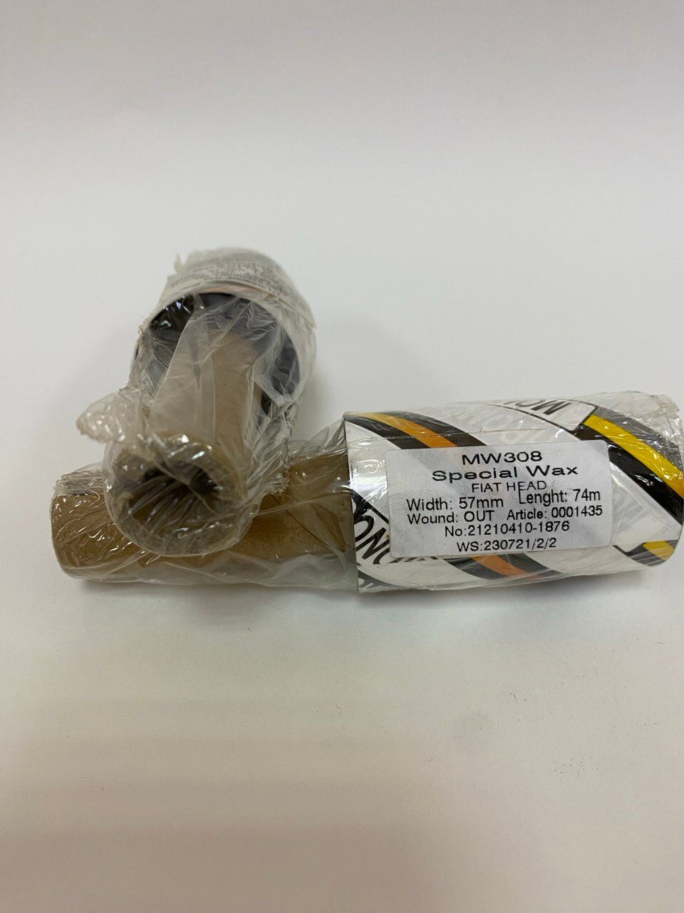 Лента термотрансферная риббон Monochrome MW308 57 мм х 74 м, вт.0,5", 110мм, Wax Out, со смещением для Argox 2140, 1 риббон