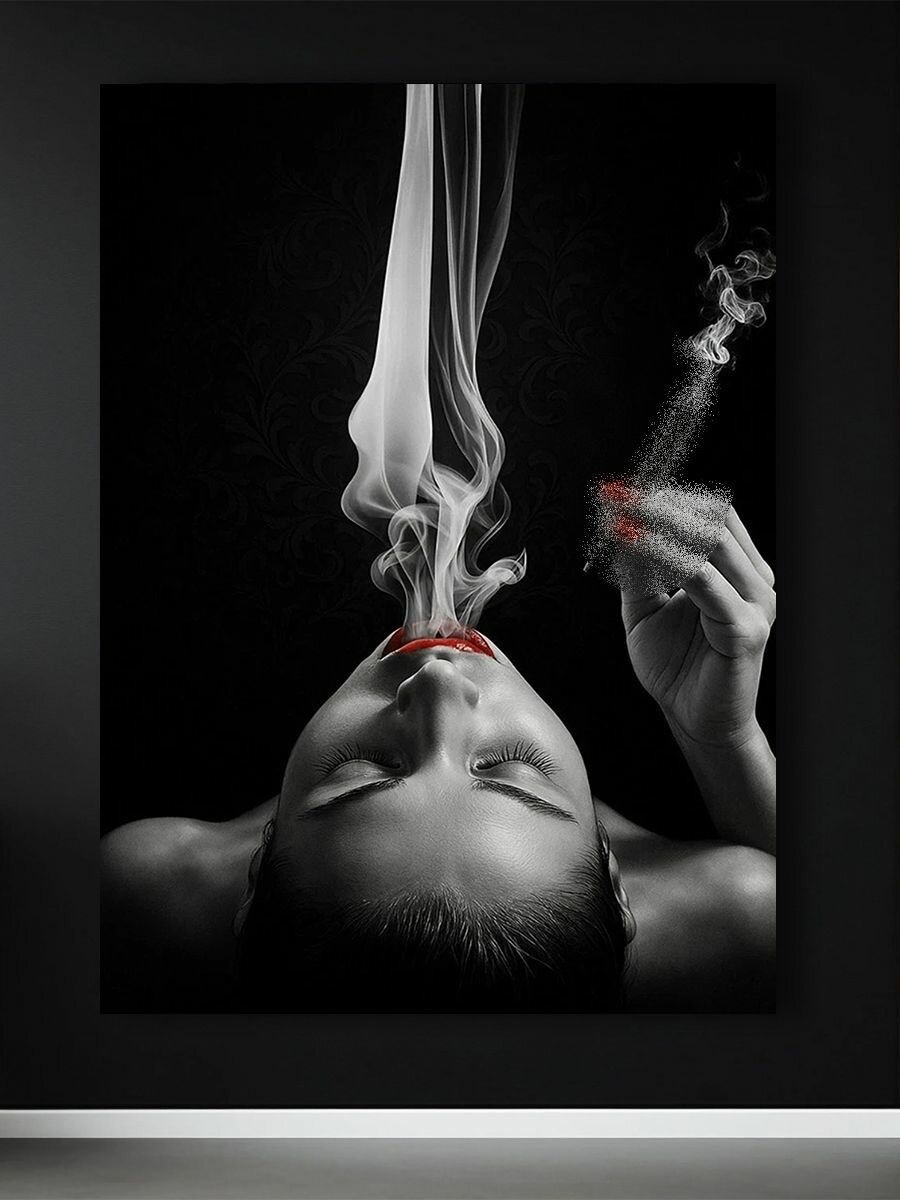 Картина интерьерная на стену - "Голые девушки в черно-белых тонах, эротика" , 60х80 см.