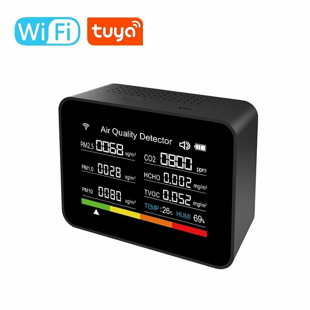 13 в 1 Tuya WiFi монитор качества воздуха CO2 детектор для домашнего офиса в помещении PM2.5/PM1.0/PM10 HCHO/TVOC температура и влажность таймер